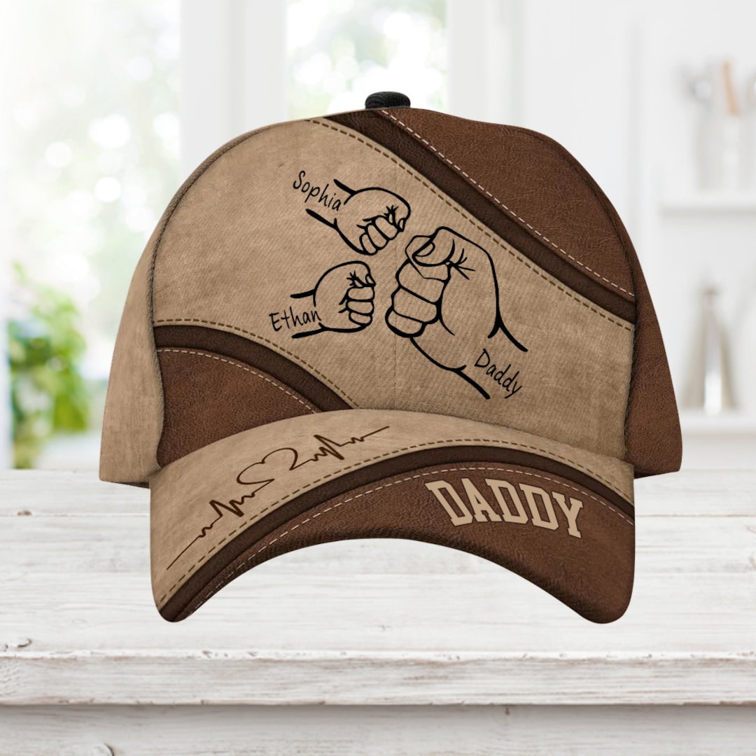 Custom Dad and Baby Fist Bump Cap, Personalized Daddy Cap With Kid ...