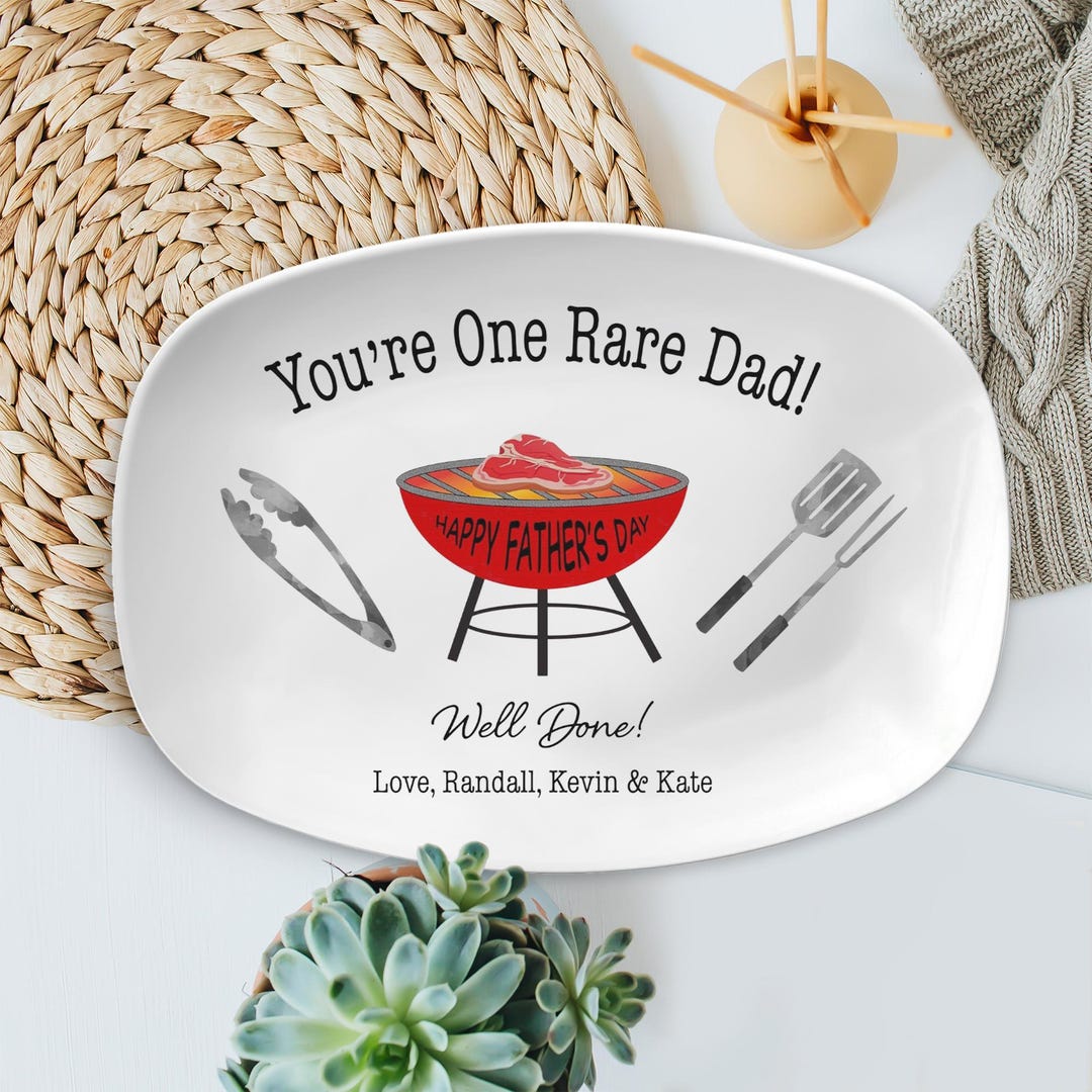 Custom BBQ Daddy's Grilling Platter With Kids Name for Father's Day ...
