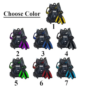 Personalized Scuba Diving Equipment Set Ornament, Custom Dive Suit ...