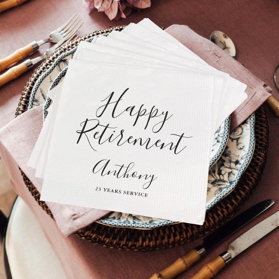 Personalized Retirement Napkins
