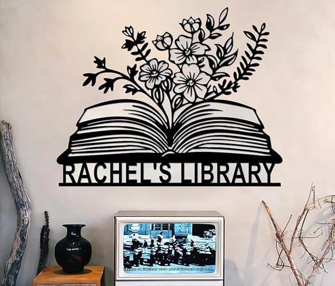 Personalized Books Metal Sign,bookshelf Sign,custom Library Sign ...