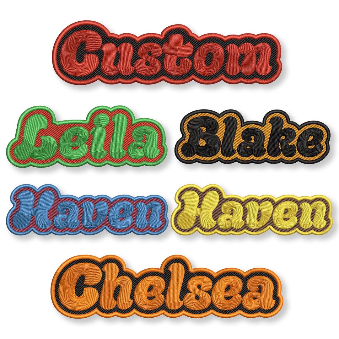 Custom Name Patches Embroidered, Iron-on, Sew-on, Hook and Loop Patch, Personalized Embroidery ...