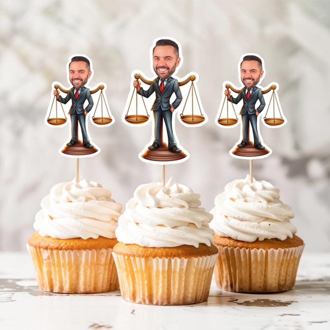 Custom Law School Grad Cupcake Toppers, Custom Attorney Face With ...