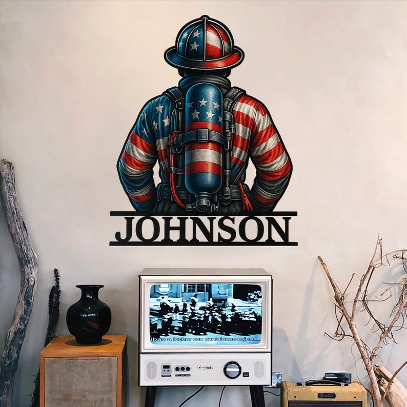 Custom Firefighter Metal Sign Gift for Fireman, Fire Department, Laser ...