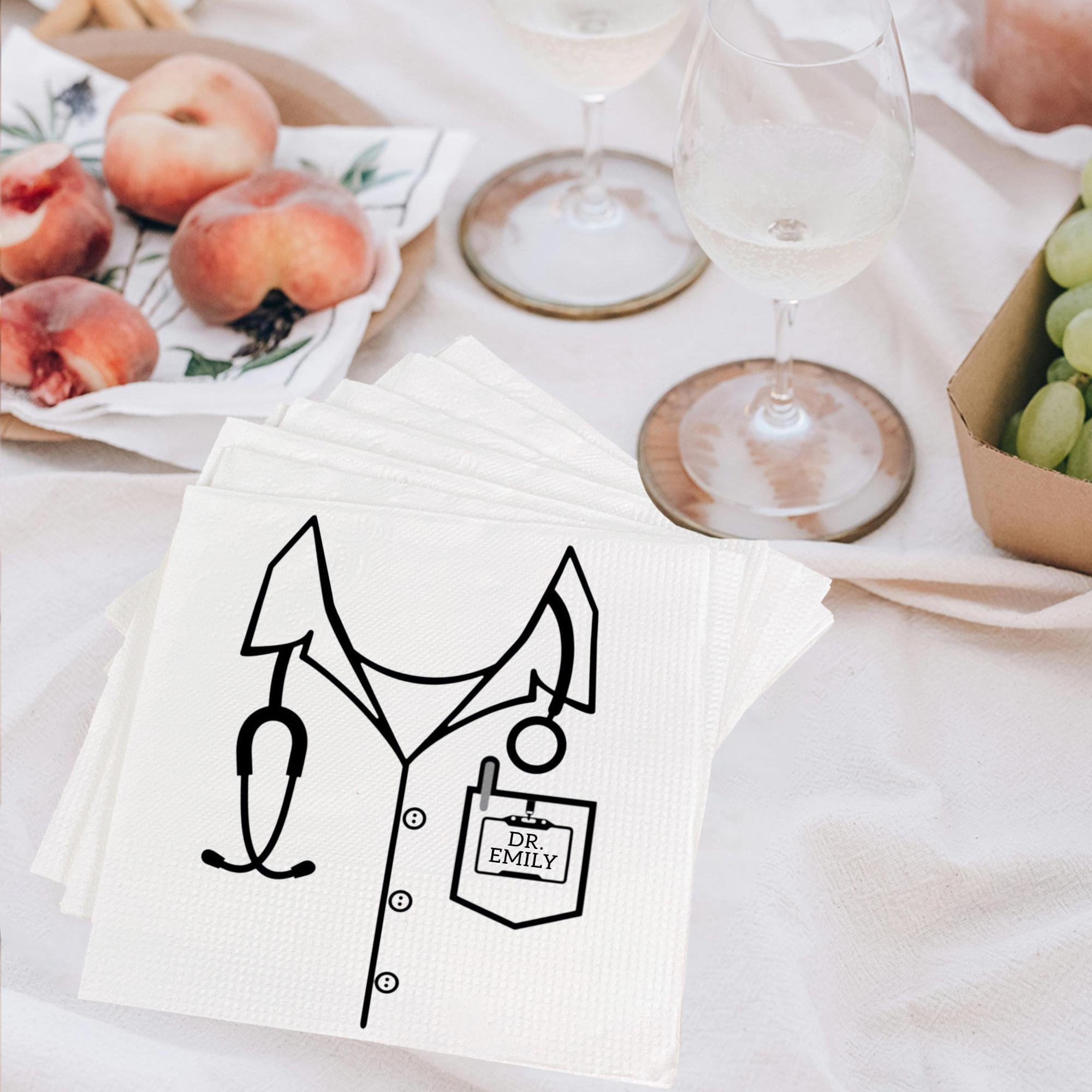 Personalized Doctor Graduation Napkins, Dr Nurse Graduation Napkins ...