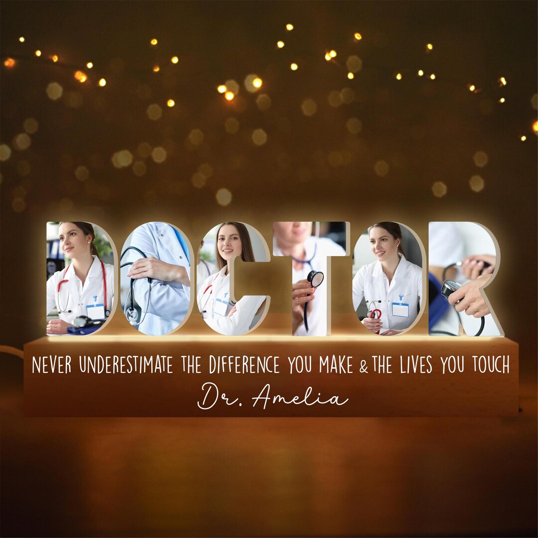 Custom Photo Doctor LED Night Light, Personalized Doctor 3D LED Light ...