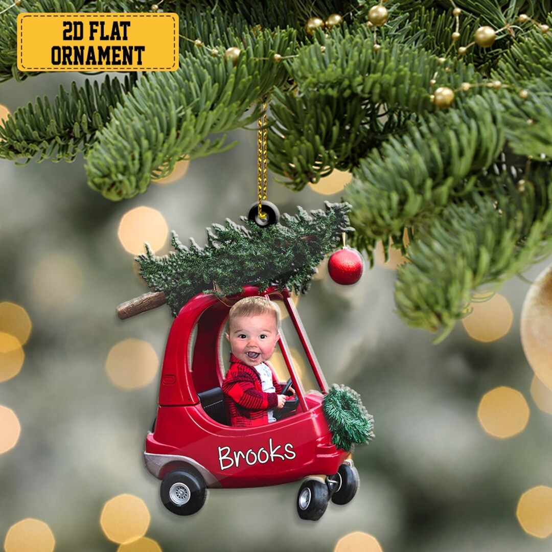 Personalized Face Baby Santa Cute Photo With Name Ornament, Custom Face ...