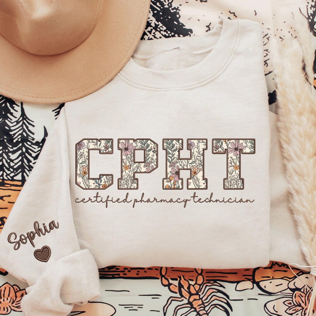 Custom Floral Applique CPHT Sweatshirt, Personalized Embroidered ...