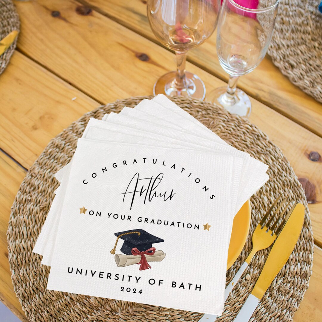 Custom Graduation Napkins, Personalized Graduation Napkins, Class of ...