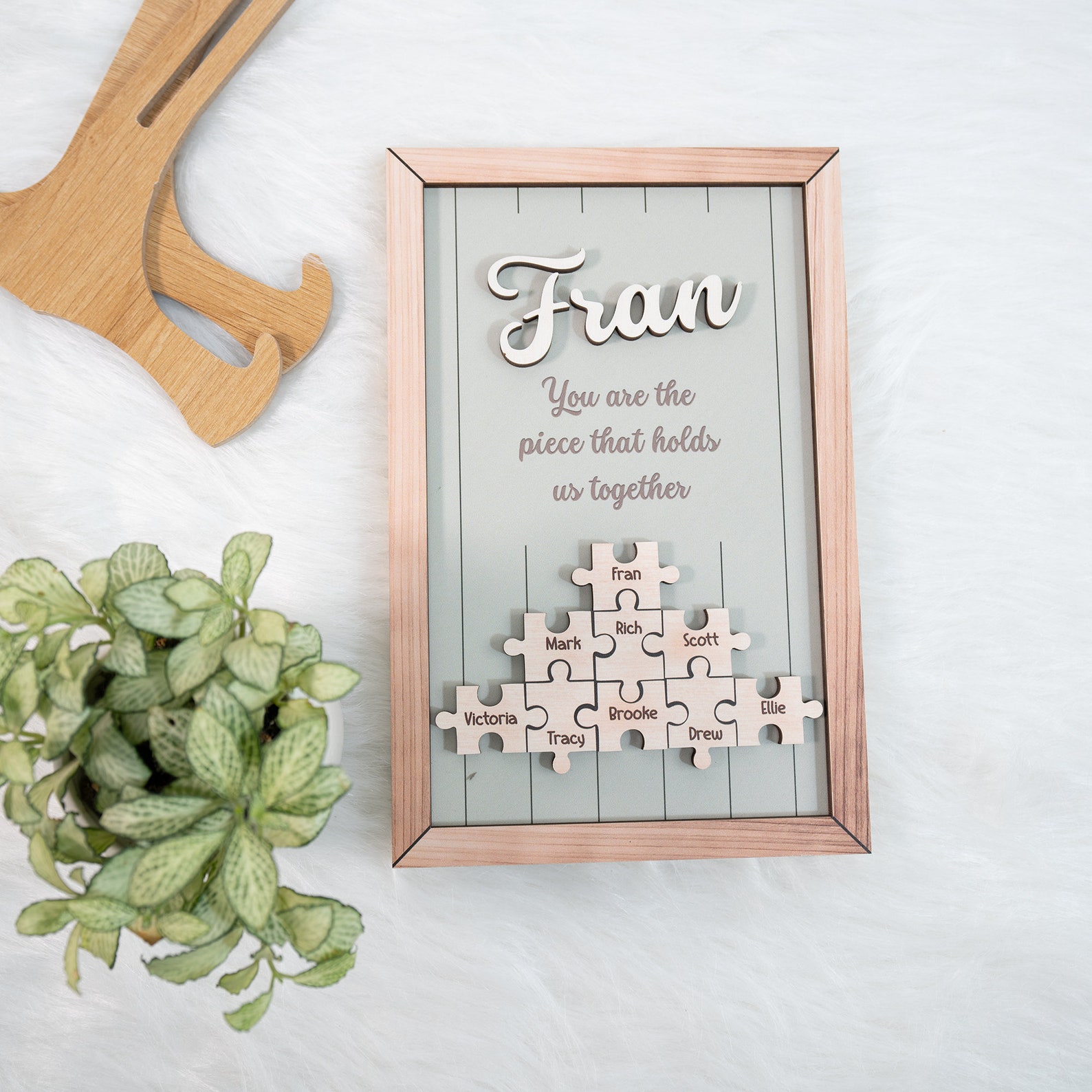 Custom Puzzle Piece Mom Sign, Custom Name Wooden Sign, Mothers Day Gift ...
