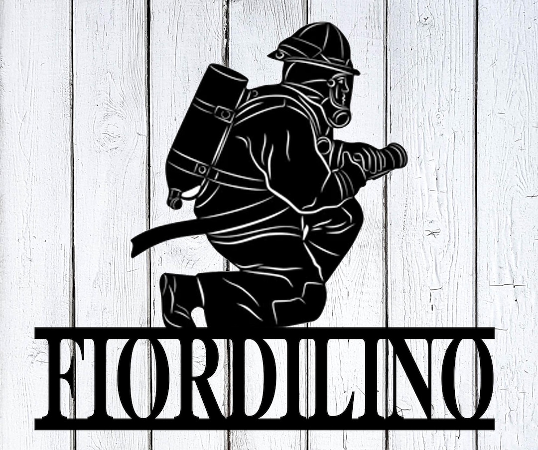 Custom Firefighter Monogram Personalized Metal Sign Fireman, Firewoman ...