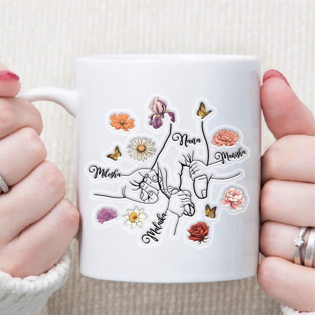 Custom Mom Holding Kids' Hand Mug, 3D Inflated Effect Mug, Mother's Day ...