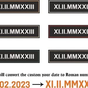 Personalised Date Couple Roman Numerals Embroidered Patches, Sew on ...