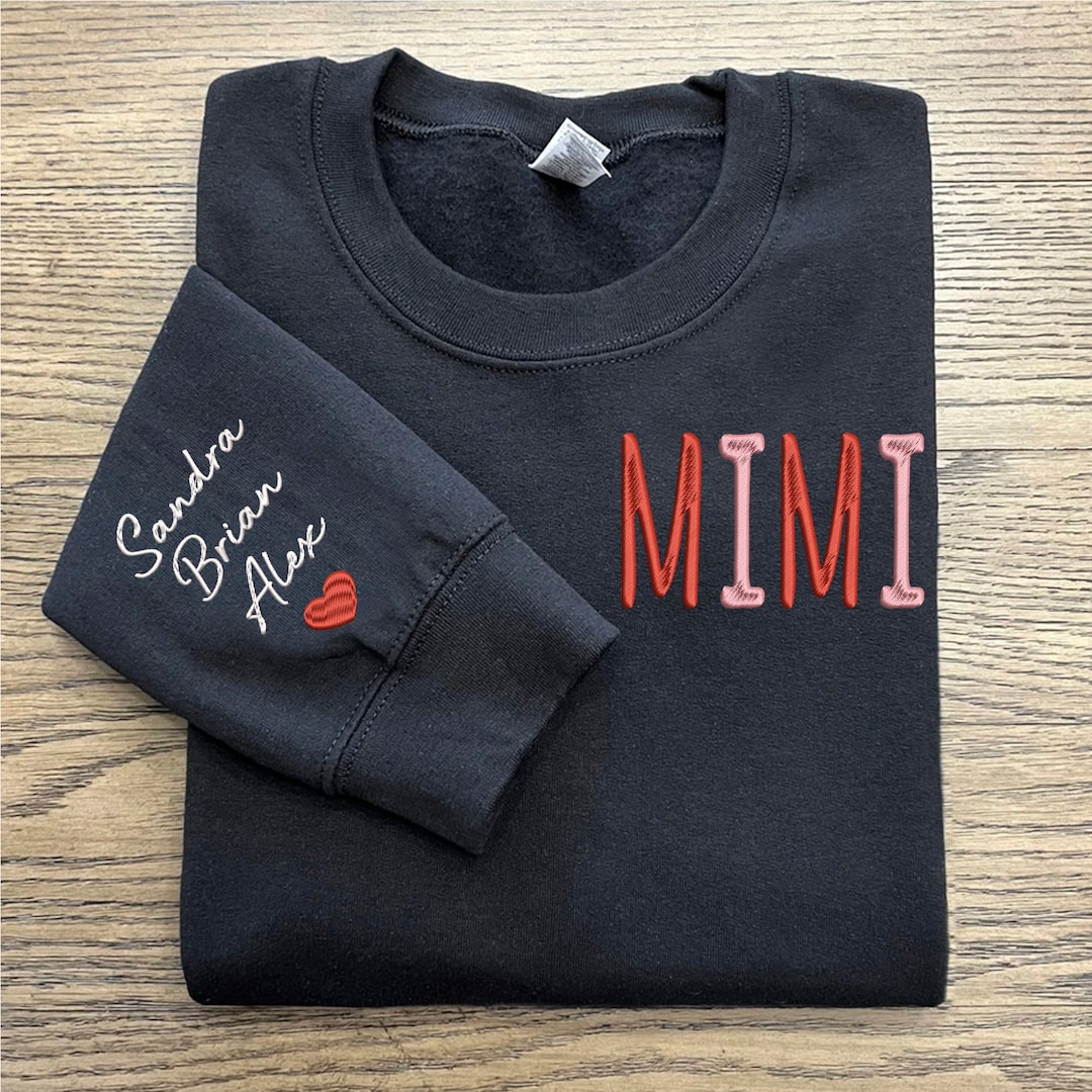 Embroidered Mimi Sweatshirt, Custom Mimi Embroidered Gifts, Custom Mimi ...