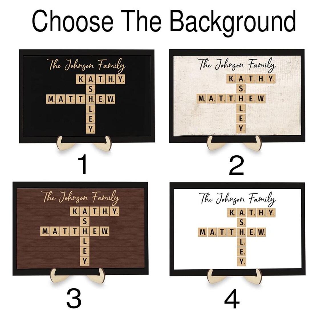 Personalized Our Family Crossword Wooden Plaque, Custom Family Name ...
