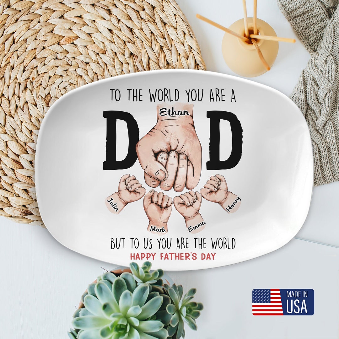 Happy Father's Day Fist Bump Personalized Dad Platter, Daddy Grilling ...