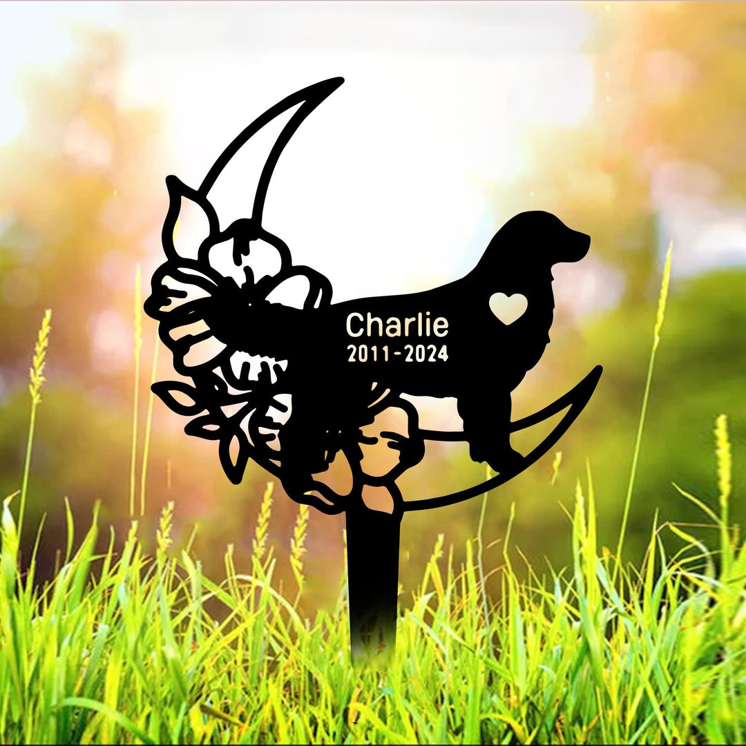 Custom Dog Memorial Stake With Name, Personalized Dog Garden Stake Sign ...
