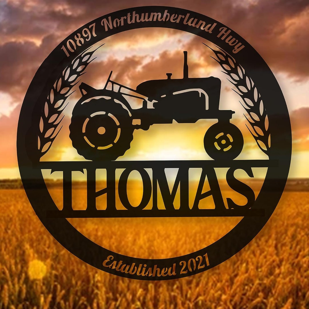 Metal Tractor Sign Personalized Tractor Metal Wall Art Custom Farm Sign ...