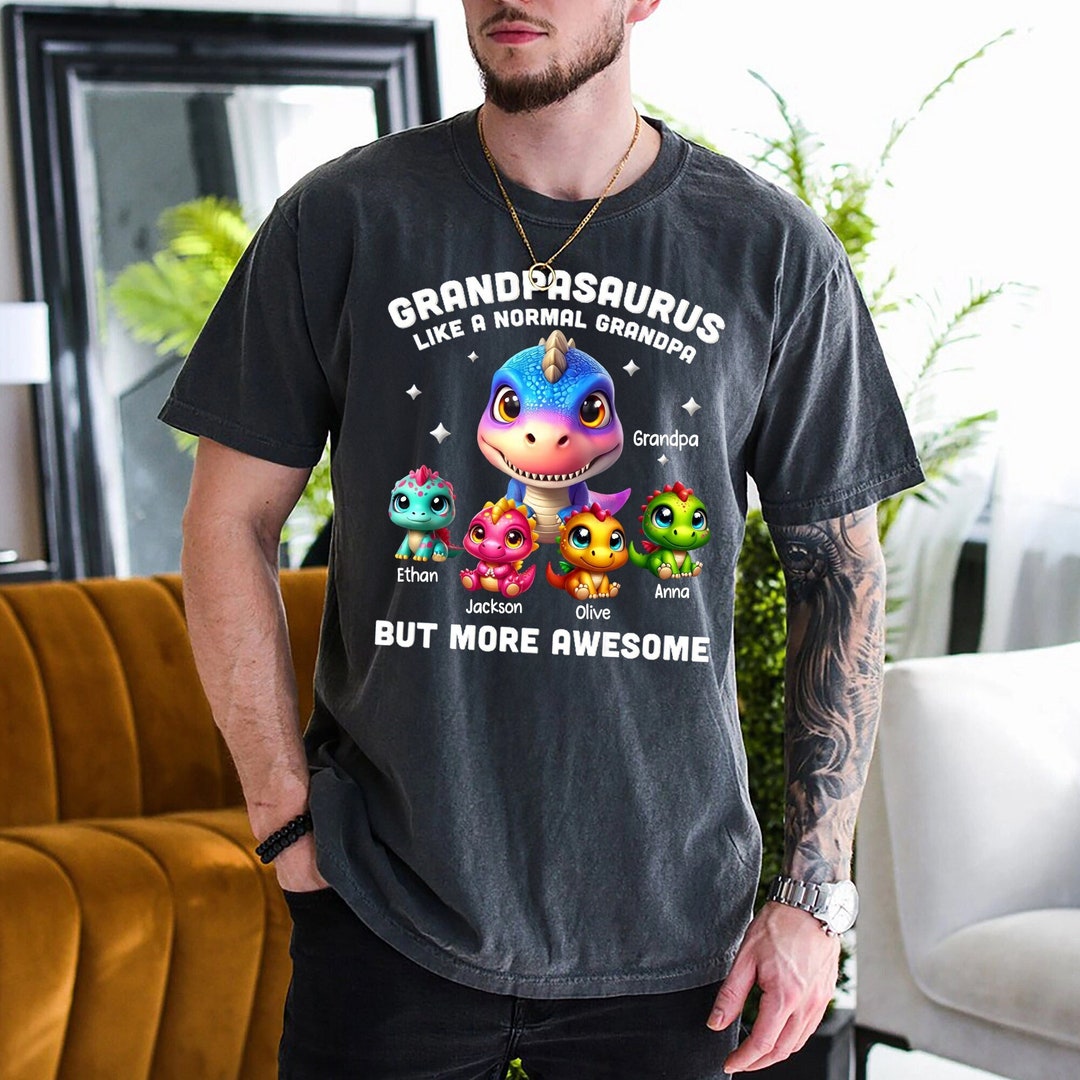 Grandpasaurus Dinosaurs Personalized Shirt With Name, Father's Day Gift ...