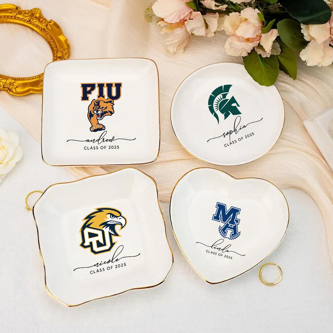 Custom Graduation Gift for Her, Custom University Logo Trinket Ring ...