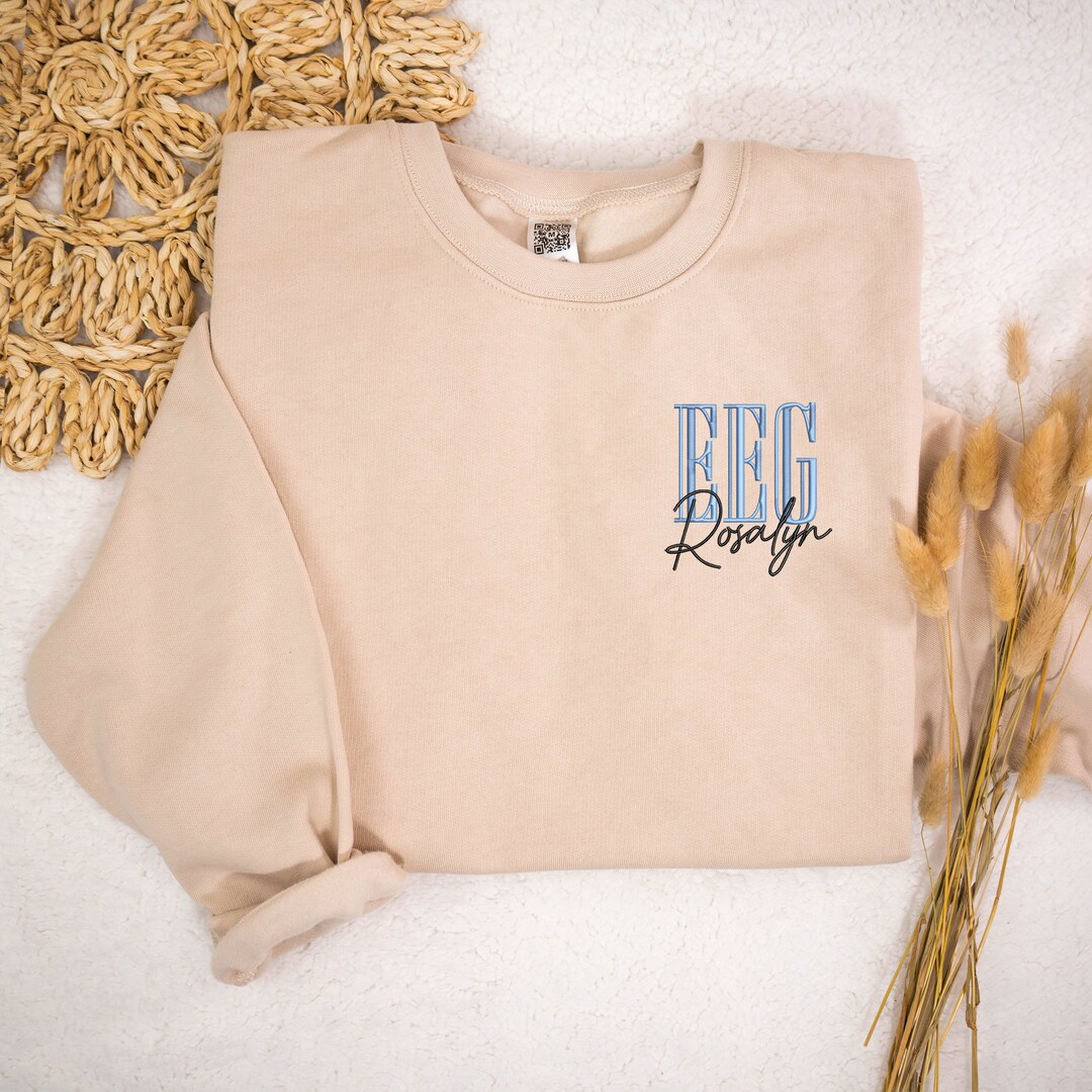 Custom Embroidered EEG Tech Sweatshirt, Custom EEG Shirt, EEG Tech Gift ...
