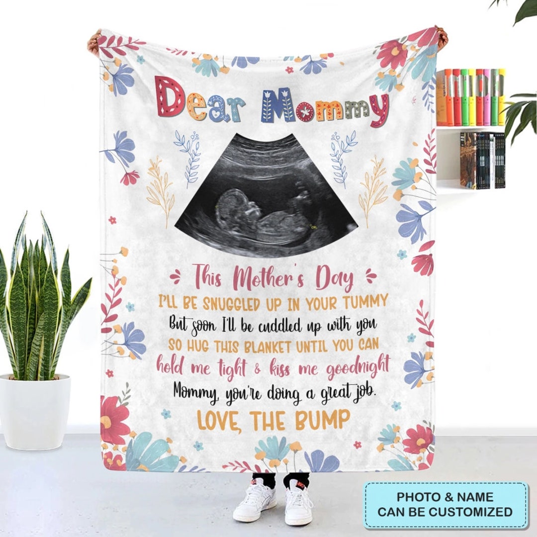 Personalized Sonogram Photo for Mom Blanket, Mom to Be Blanket ...