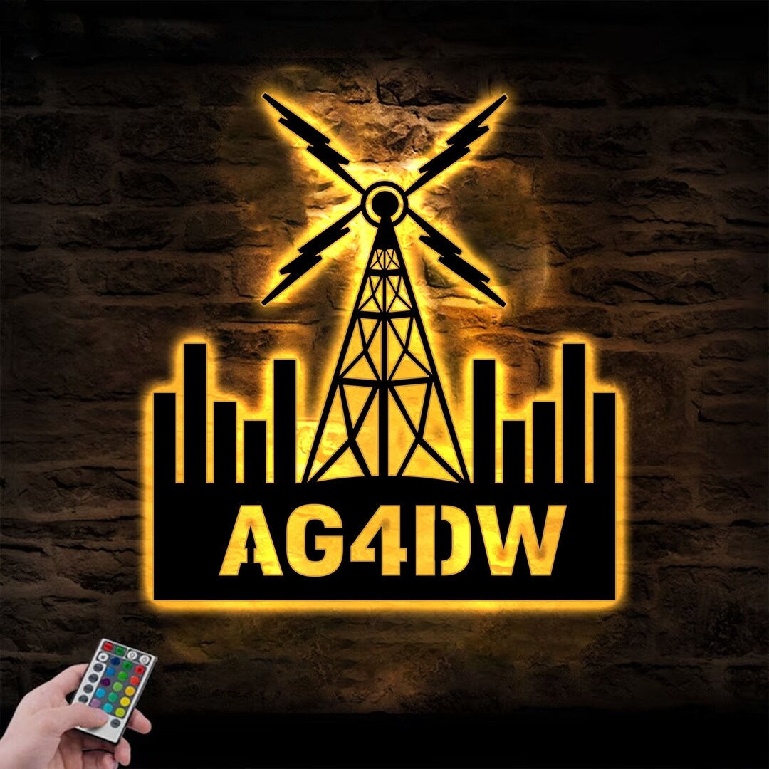 Custom Ham Radio Metal Sign With LED Lights, Ham Radio Gifts, Amateur ...