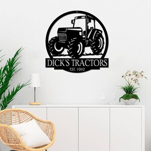 Custom Name Metal Tractor Sign, Tractors Farn Metal Custom Farm Sign ...
