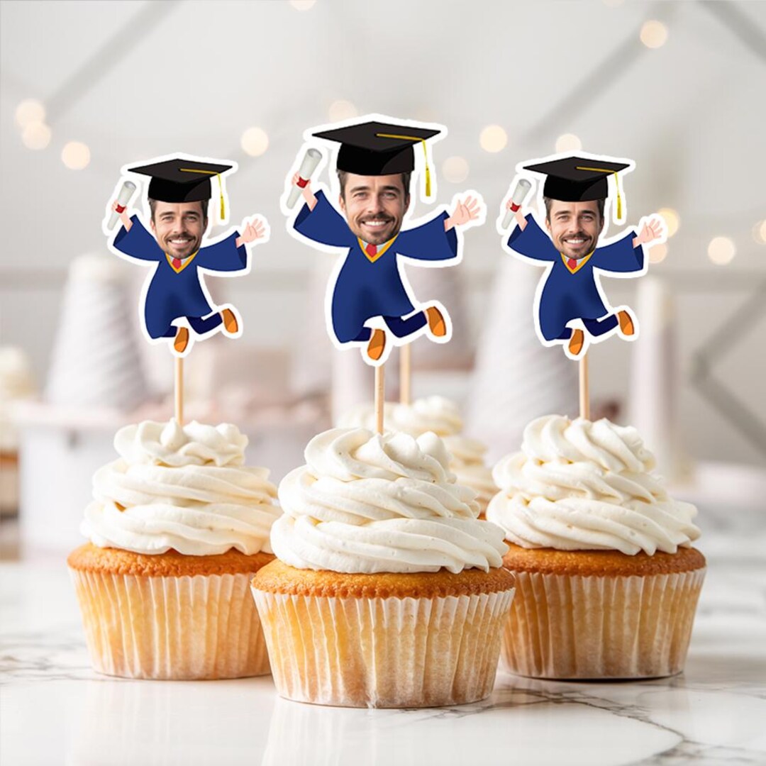 Custom Funny Graduation Cupcake Toppers, Graduate Party Gift,graduation ...