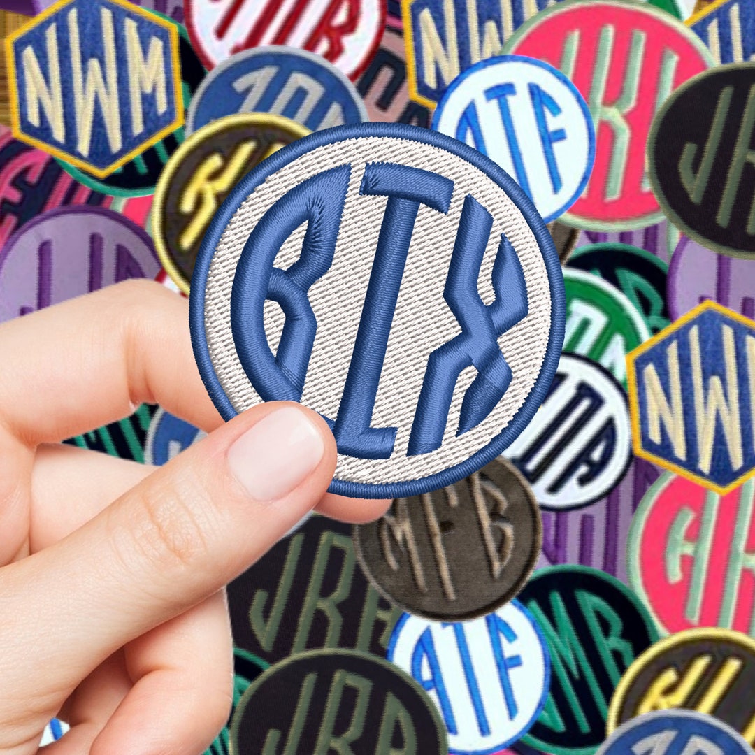 Custom Personalized Circle Monogram Initials Name Patch, Made With Logo ...