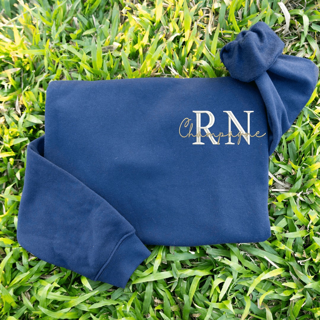 Embroidered Registered Nurse Sweatshirt With Name, RN Sweatshirt ...