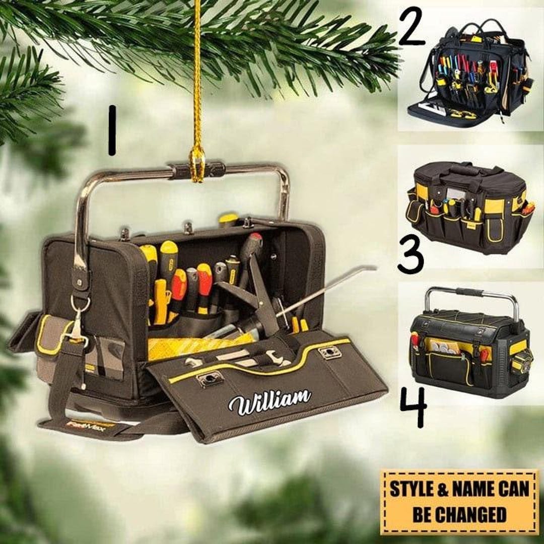 Personalized Plumber Tool Bag Acrylic Ornament, Christmas Tree Decor ...