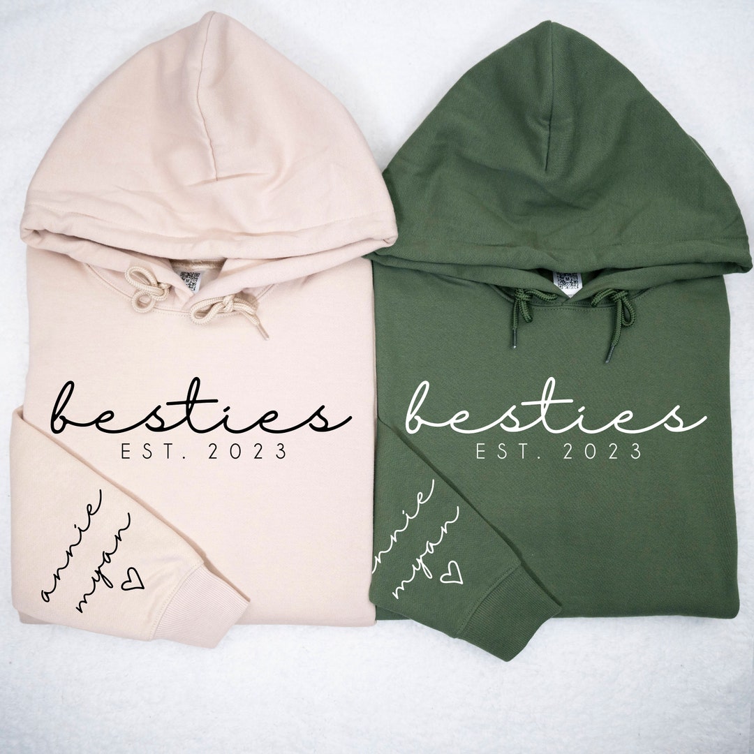 Personalized Besties Hoodie, Custom Best Friend Hoodie, Bestie ...