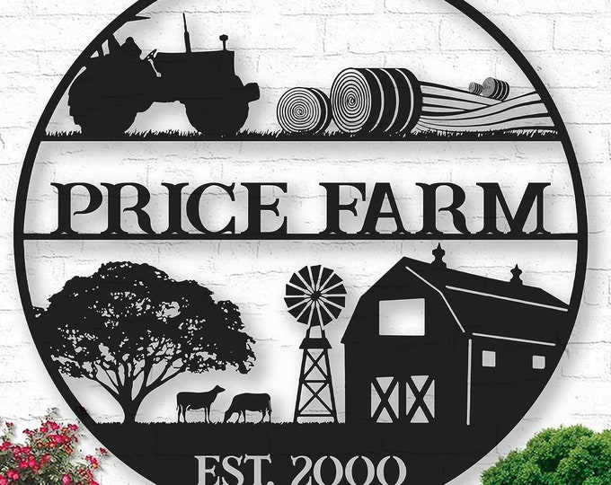 Custom Metal Ranch Sign, Personalized Farm Name Sign, Unique Custom ...