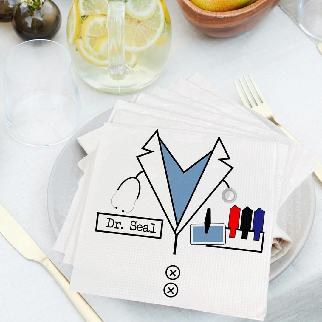 Personalized Doctor Graduation Napkins, Doctor Uniform 2024 Graduation ...