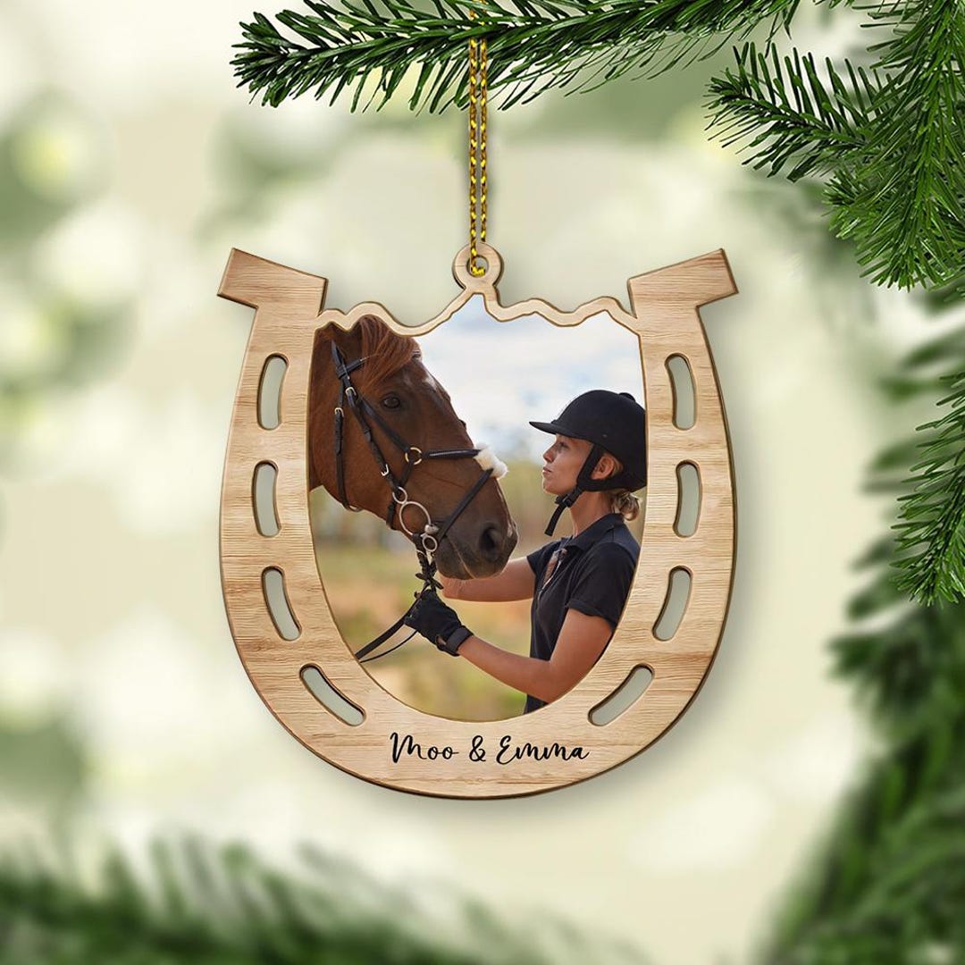 Custom Horse Lover Gift With Name, Horse Hoof Shape Ornament, Custom ...
