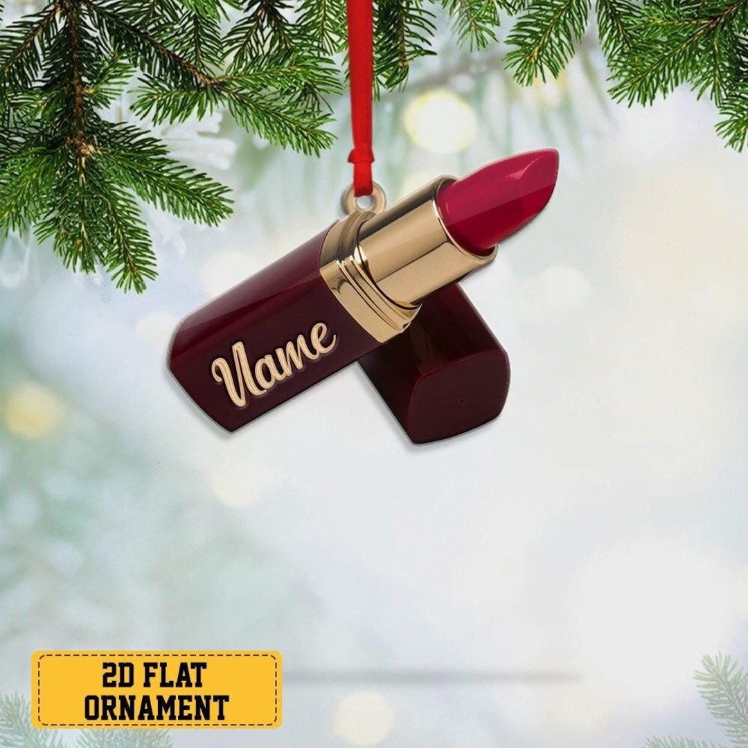 Personalized Lipstick Shape Acrylic Flat Ornament, Makeup Ornament ...