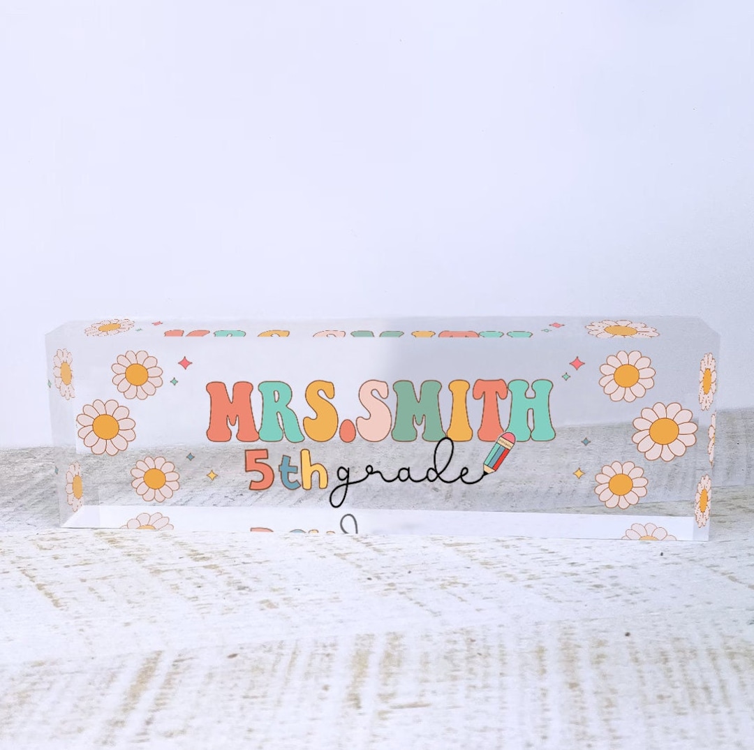 Personalized Teacher Acrylic Desk Name Plate Plaque, Acrylic Desk Plate ...