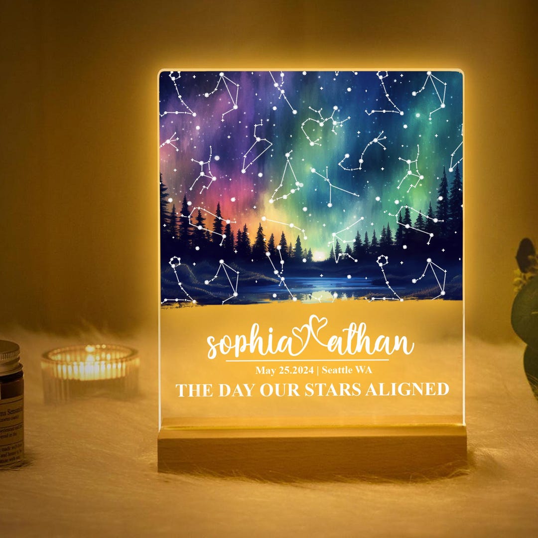Custom Star Map by Date Anniversary Gift, Night Sky Print Personalised ...