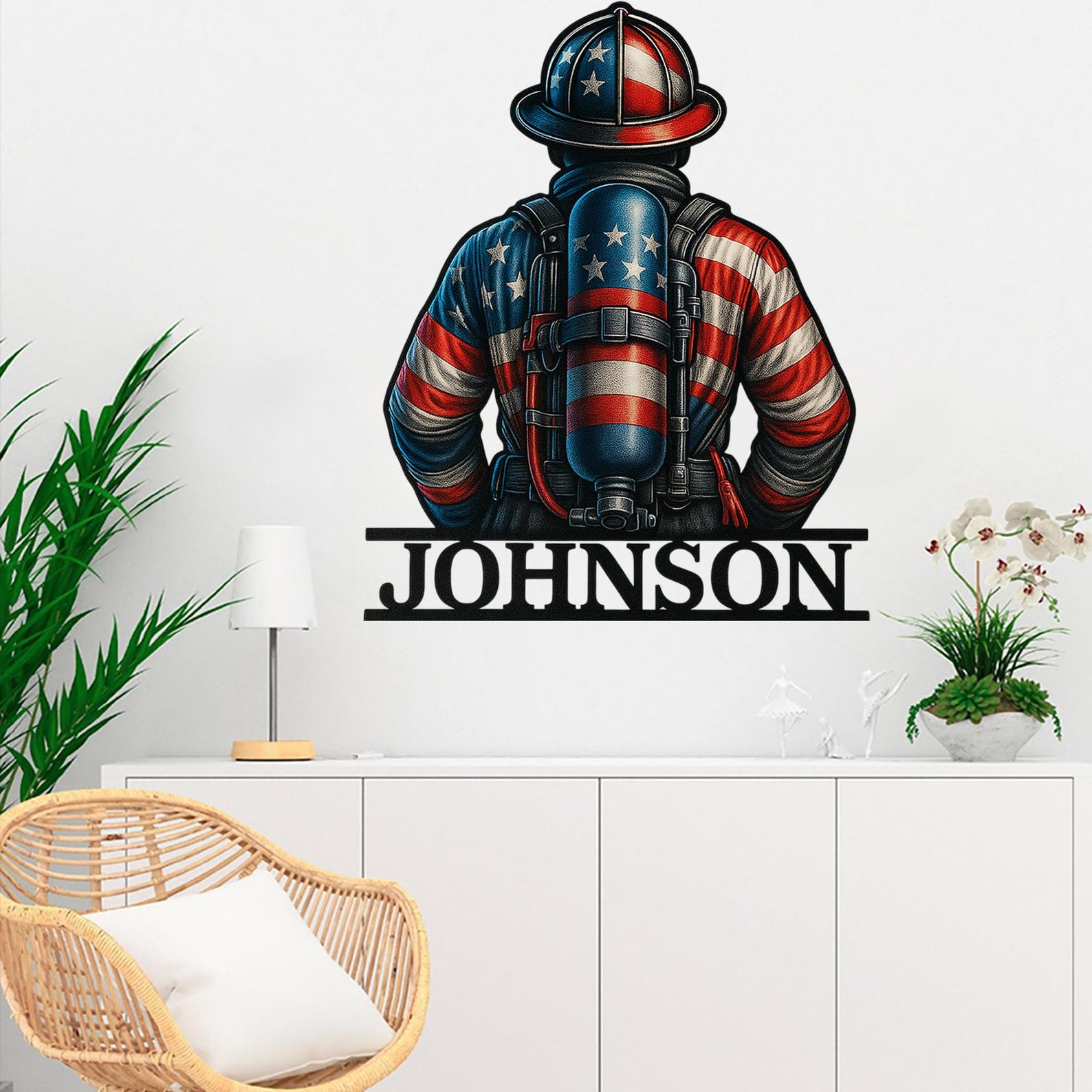 Custom Firefighter Metal Sign Gift for Fireman, Fire Department, Laser ...