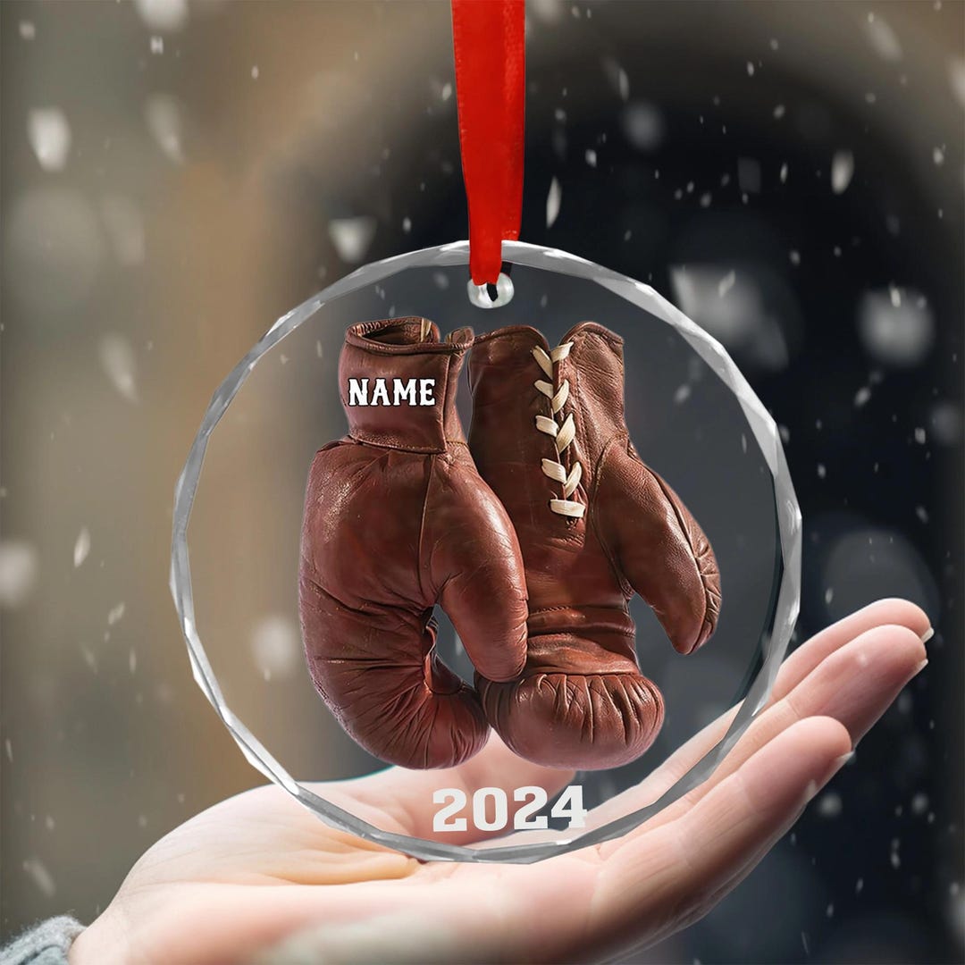 Personalized Boxing Ornament, Boxing Gloves Christmas Light Ornament ...