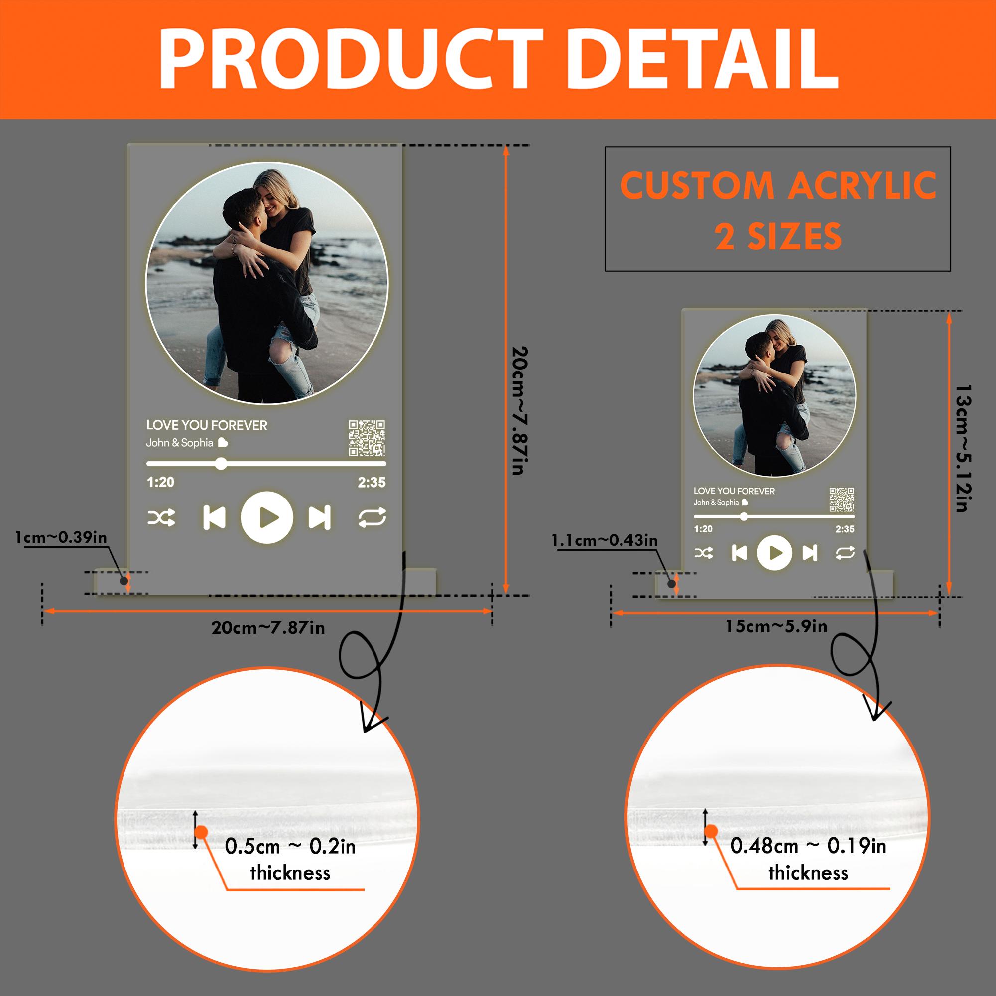 Personalized Song Acrylic Plaque, Custom Photo Music Plaque, Music ...