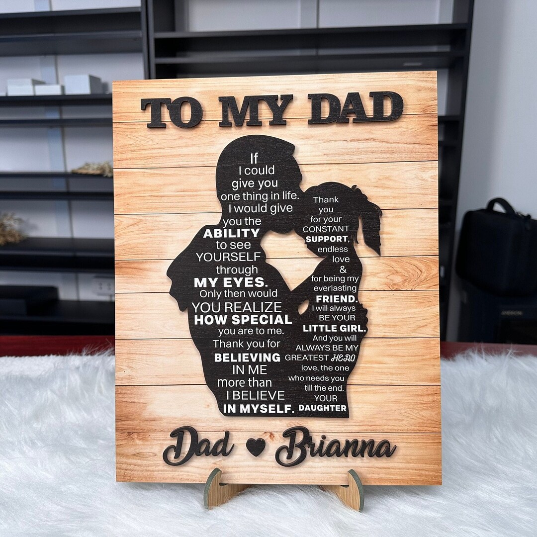 Wooden Sign for Dad From Daughter, Custom Father's Day or Birthday Gift ...