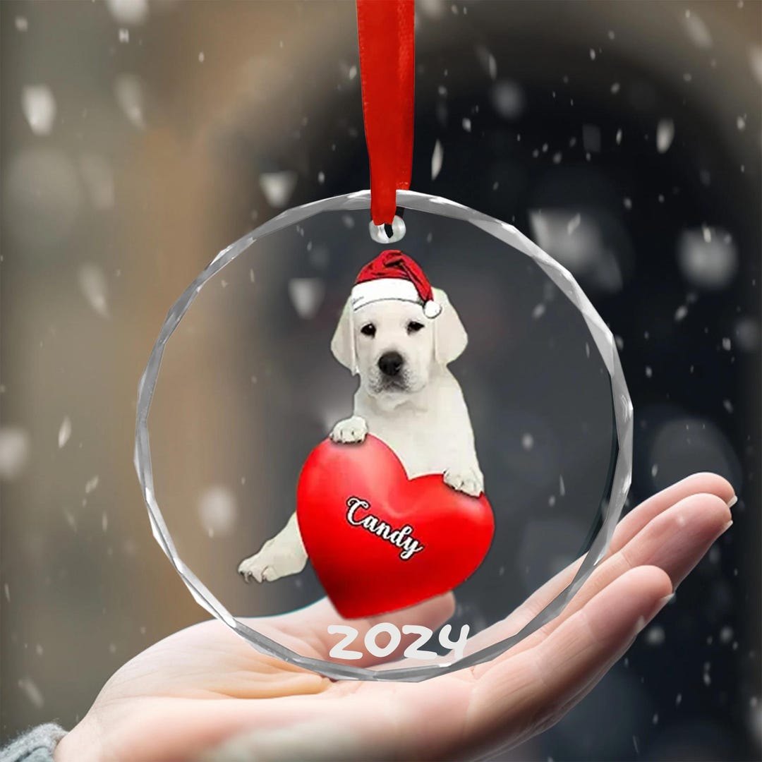 Custom White Labrador Christmas Love Acrylic Ornament, White Labrador ...