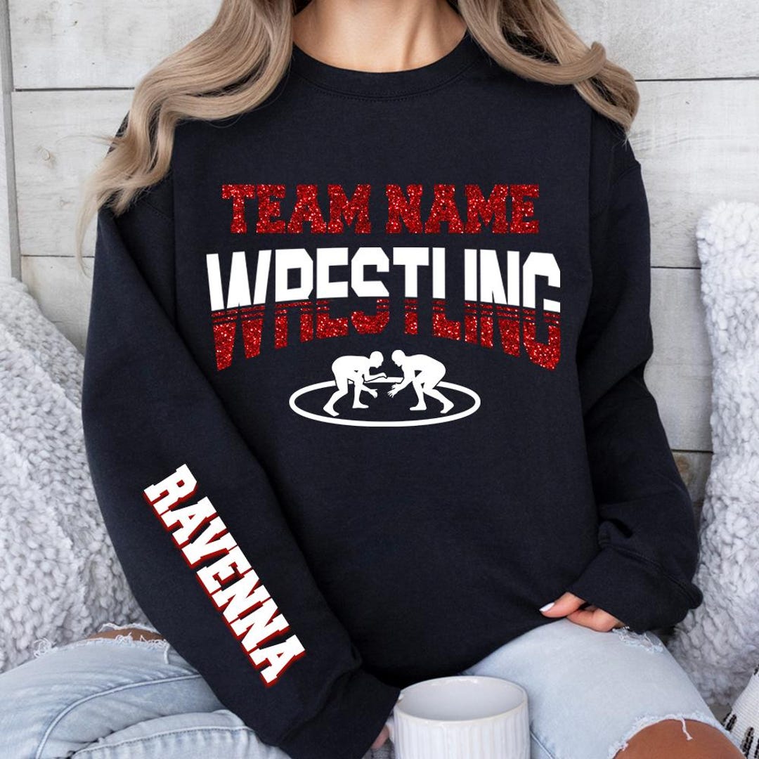 Personalized Wrestling Mom Shirt, Women’s Wrestling Sweatshirt, Glitter ...