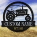 Custom Name Metal Tractor Sign, Personalized Tractor Metal Custom Farm ...