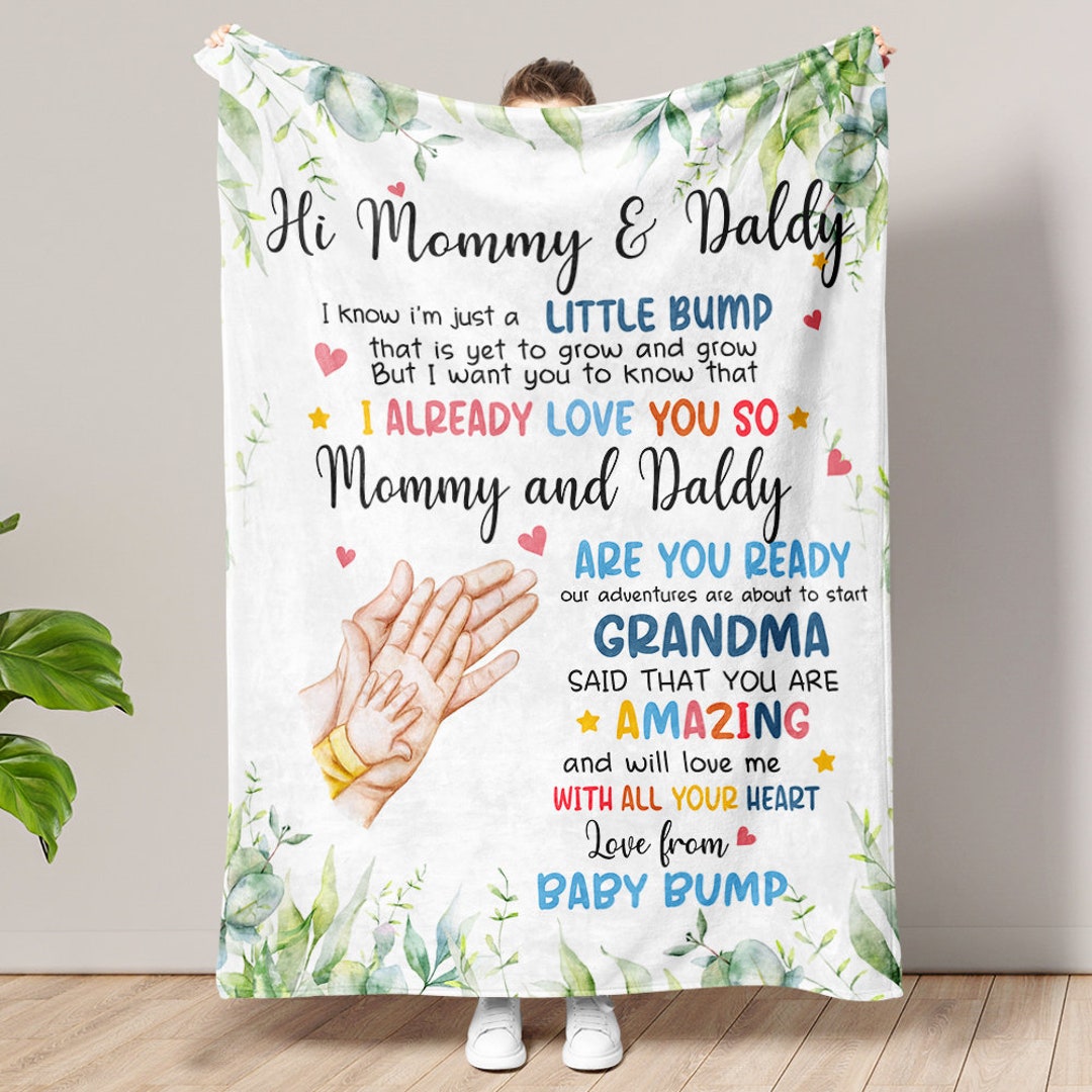 Custom Mommy and Daddy Ultrasound Blanket, Sonogram Photo for Mom ...
