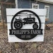 Custom Name Metal Tractor Sign, Personalized Tractor Metal Custom Farm ...