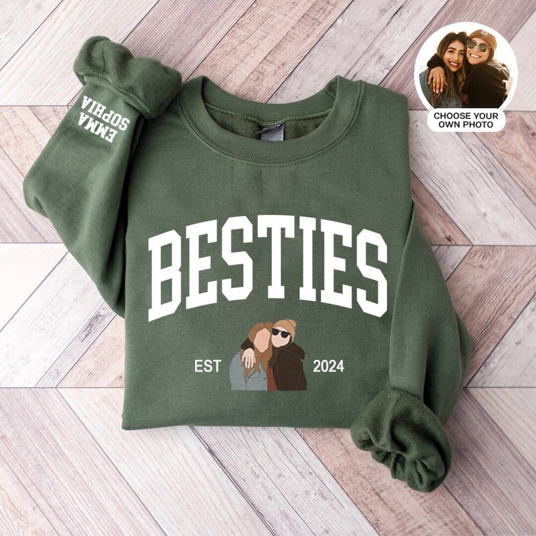 Custom Photo Bestie Shirts,best Friend Shirt,custom Text & Photo Best ...