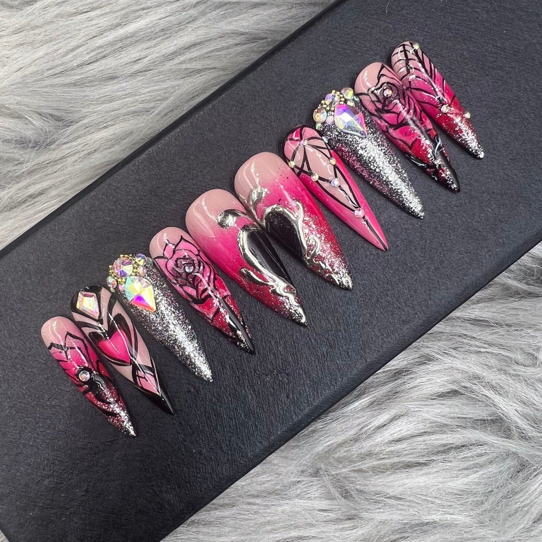 Eternal Love Press on Nails Stiletto - Press on Nails | Fake Nails ...